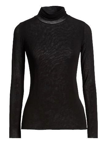 MOTEL Turtleneck Long Sleeve Knit Top - Black
