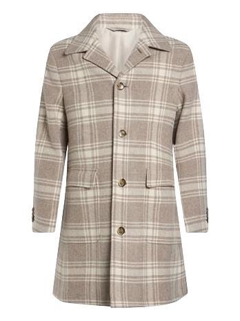 PAOLONI Light Wool, Polyamide, And Cashmere Single-breasted Coat - Grey
