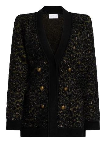 NENETTE Multicolor Metallic Button-embellished Knit Cardigan - Black