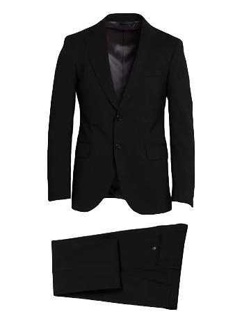 TOMBOLINI Suit Size Virgin Wool, Polyester, Elastane - Black