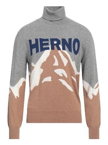 Herno Multicolor Virgin Wool And Cashmere Turtleneck Sweater - Beige