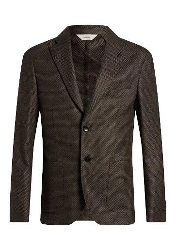 PAOLONI Blazer Size Wool, Polyamide, Cotton - Brown