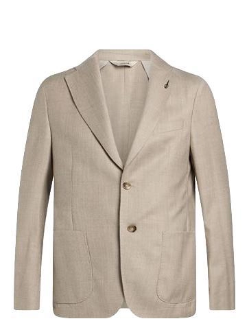 PAOLONI Blazer Size Virgin Wool, Elastane - Beige