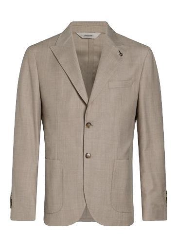 PAOLONI Blazer Size Virgin Wool, Elastane - Grey