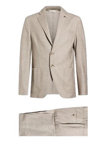 PAOLONI Suit Size Virgin Wool, Elastane - Beige
