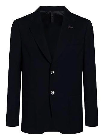 PAOLONI Blazer Midnight Size Virgin Wool - Blue