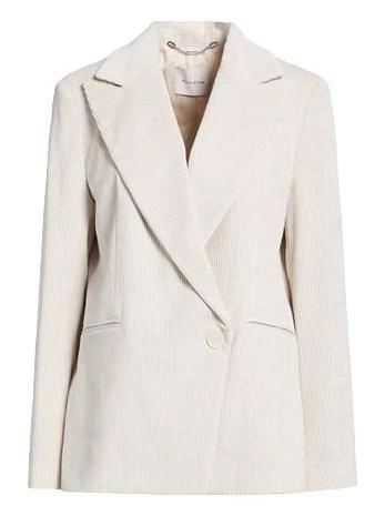 MANILA GRACE Single-breasted Corduroy Blazer - Cream