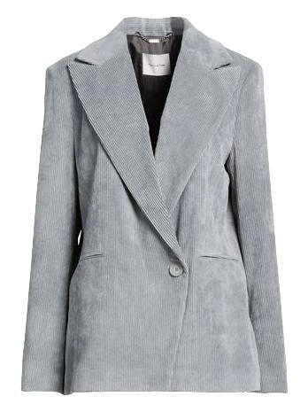 MANILA GRACE Single-breasted Corduroy Blazer - Grey