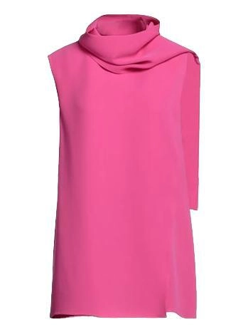 Valentino Garavani Sleeveless Draped Neck Crepe Top - Pink