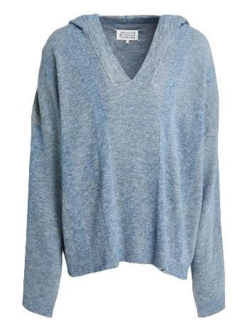 MAISON MARGIELA Mélange Knit Hooded Sweater - Blue