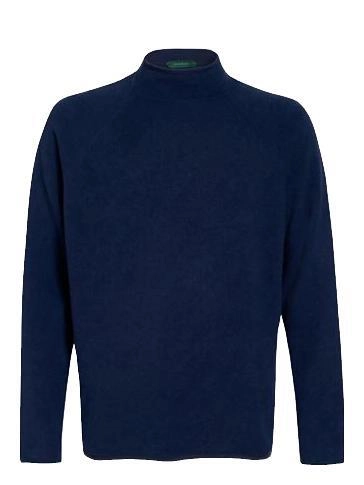 ZANONE Cashmere Mock Neck Sweater - Navy
