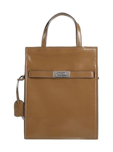 Tory Burch Glossed Leather Tote Handbag - Beige