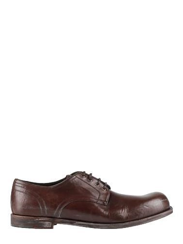 Dolce & Gabbana Calfskin Lace-up Derby Shoes - Brown