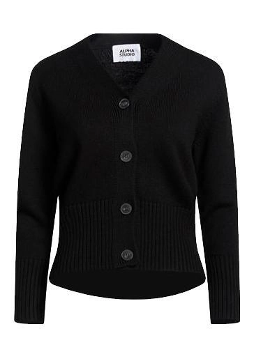 Alpha Studio Cardigan Size Merino Wool - Black