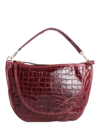 LAURA DI MAGGIO Crocodile-effect Leather Handbag With Charms - Red
