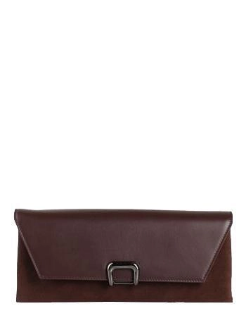 Brunello Cucinelli Leather And Suede Clutch - Brown