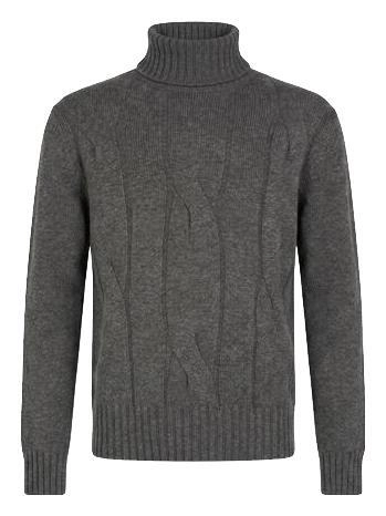 Alpha Studio Cashmere Turtleneck Sweater - Grey
