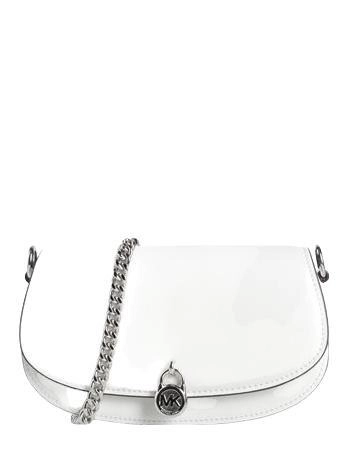 Michael Kors Leather Crossbody Bag With Chain Strap - White