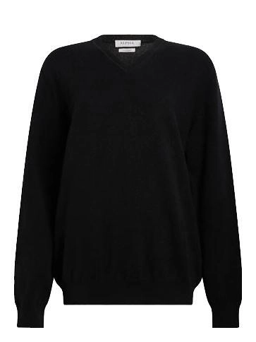 Alpha Studio Cashmere V-neck Sweater - Black