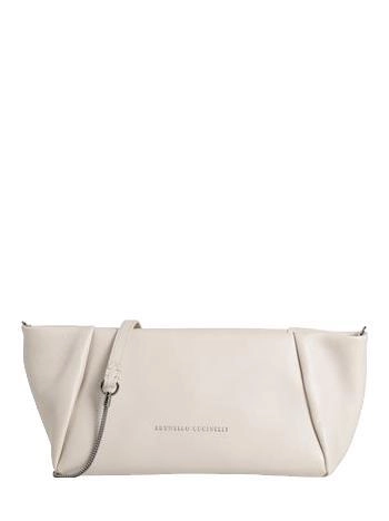 Brunello Cucinelli Cream Leather Crossbody Bag - White