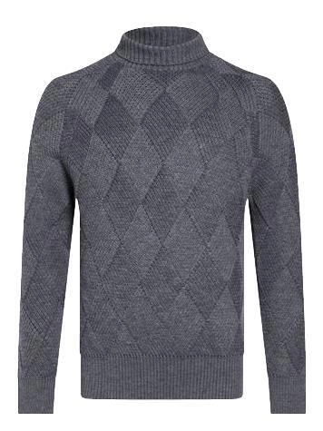 Alpha Studio Merino Wool Turtleneck Sweater - Grey