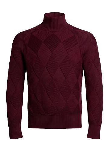Alpha Studio Merino Wool Turtleneck Sweater - Red