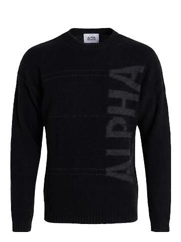Alpha Studio Wool Blend Sweater - Black