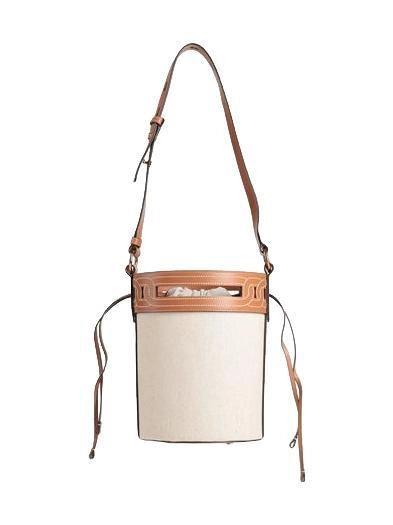 TOD'S Linen And Leather Bucket Bag - Beige