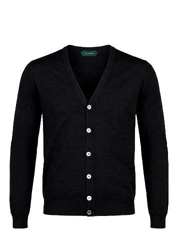 Incotex Virgin Wool And Polyamide Cardigan - Grey