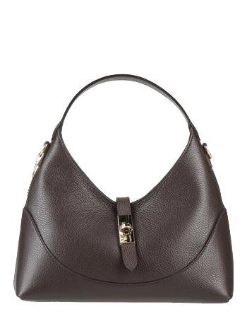 LAURA DI MAGGIO Leather Hobo Bag - Dark Brown