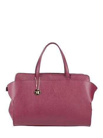 LAURA DI MAGGIO Pebbled Leather Tote Bag - Plum