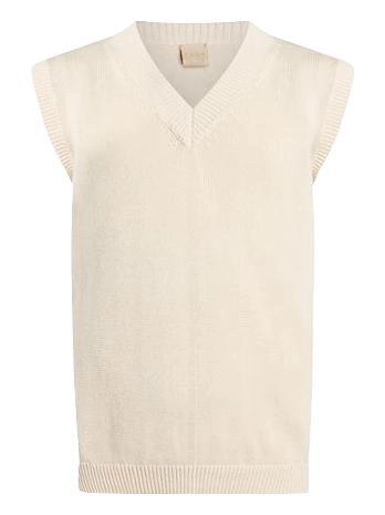 H953 Sleeveless V-neck Sweater - White