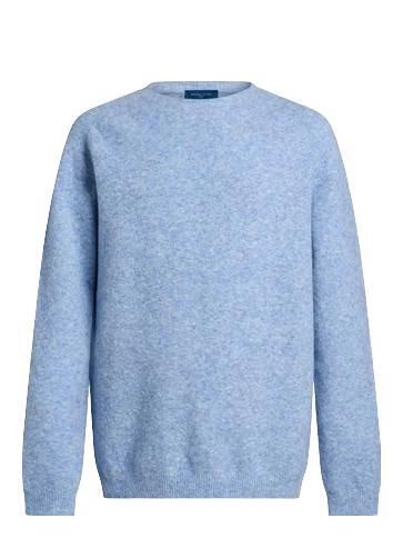 DANIELE FIESOLI Crew Neck Merino Wool Blend Sweater - Blue
