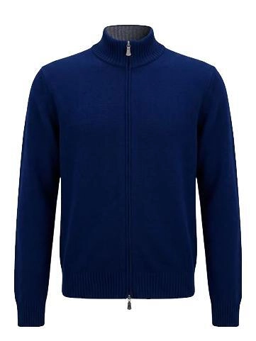 GRAN SASSO Bright Cashmere Zip-up Cardigan - Blue
