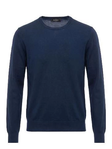 GRAN SASSO Cashmere Crewneck Sweater - Navy