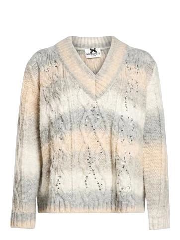 NO SECRETS Light Alpaca Wool Blend Sweater With Sequins - Grey