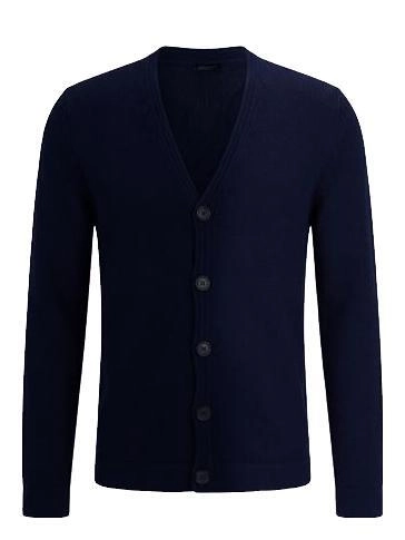 ARAGONA Merino Wool And Cashmere Cardigan - Navy