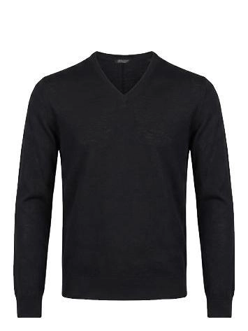 ARAGONA V-neck Cashmere And Silk Blend Sweater - Black