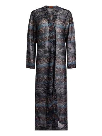 Missoni Midnight Viscose Blend Cardigan With Metallic Fiber - Blue
