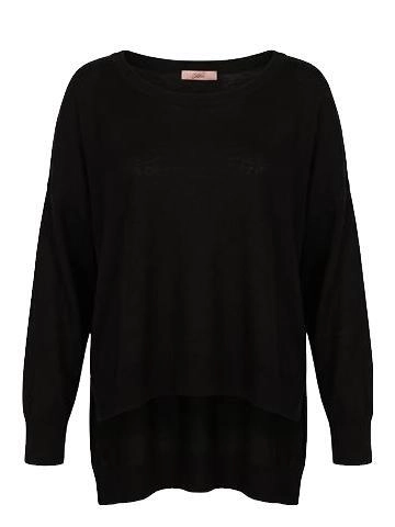 CARLA G. Wool Acrylic Knit Sweater - Black