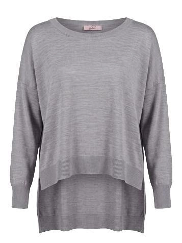 CARLA G. Wool Acrylic Knit Sweater - Grey