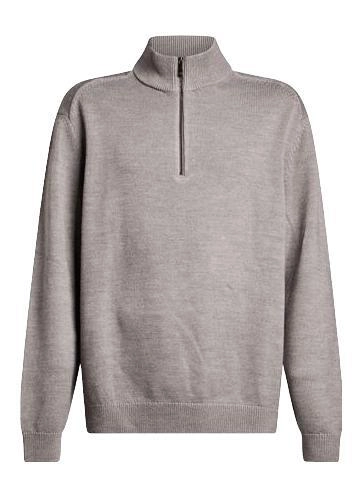Armani Exchange Cotton, Acrylic, And Virgin Wool Sweater With Half-zip - Grey