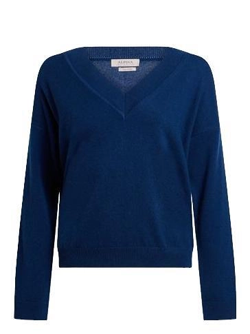 Alpha Studio Cashmere V-neck Sweater - Blue