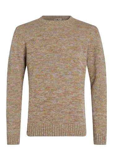 IRISH CRONE Virgin Wool Mélange Crewneck Sweater - Beige