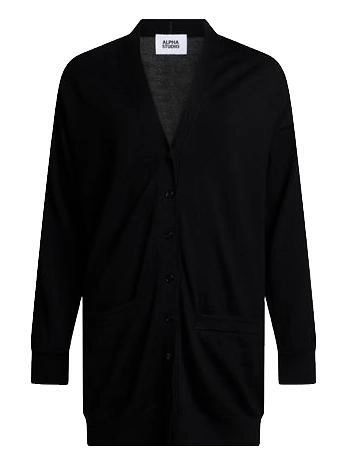 Alpha Studio Merino Wool V-neck Cardigan - Black