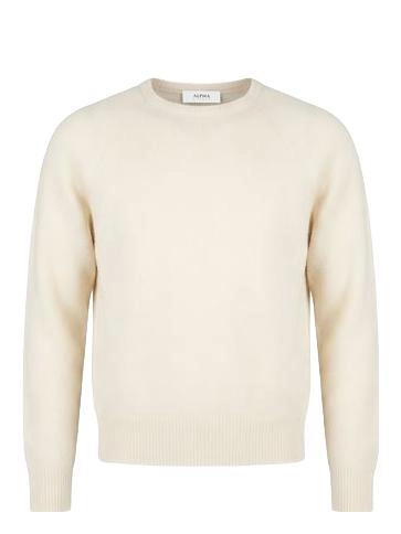 Alpha Studio Virgin Wool And Polyamide Sweater - White