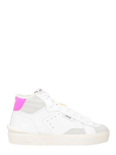 STRYPE High-top Leather And Suede Sneakers - White