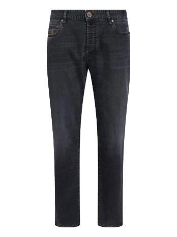 MOORER Jeans Size Cotton, Polyethylene, Elastane - Black