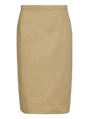 N°21 Khaki Cotton Elastane Pencil Skirt - Beige