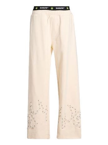 BARROW Cotton Track Pants With Embellishments - Cream